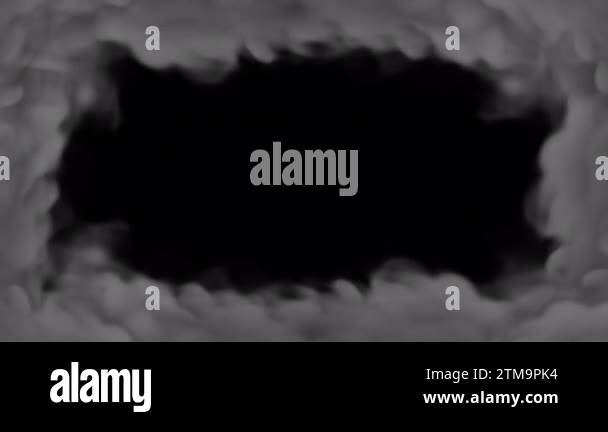 White smoke frame blowing swirling looping on alpha background in 4K ...