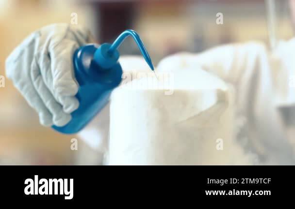 scientific experiments with liquid nitrogen in a research laboratory ...