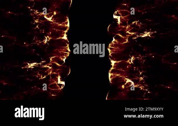 Fire particle shockwave blowing transition reveal overlay isolated on alpha background Stock ...
