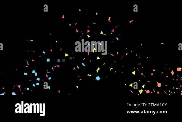 Confetti animation isolated on black background. Festive holiday ...