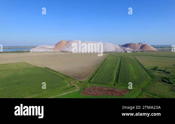 Tailings piles left after potash fertilizer extraction from underground ...