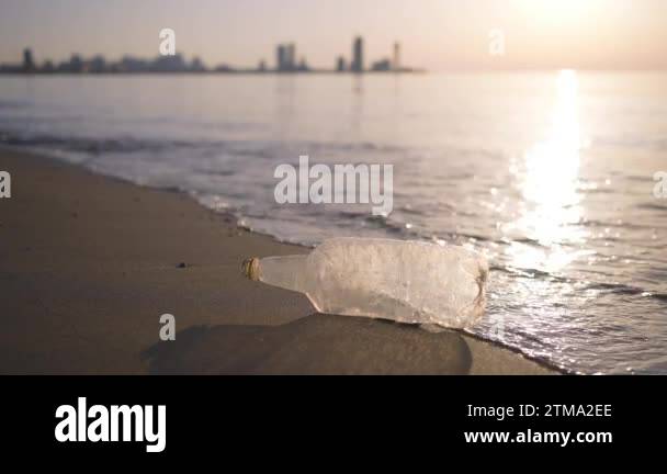 Plastic pollution Garbage recycling and microplastic particles in water ...