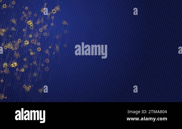 Jewish Star of David and Menorah on blue background. Animation of ...