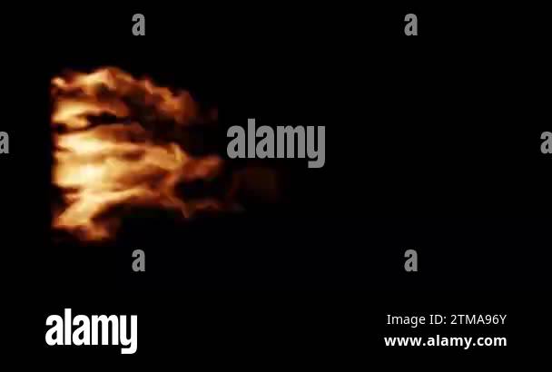 Isolated burning fire flame seamless looping overlay on black ...