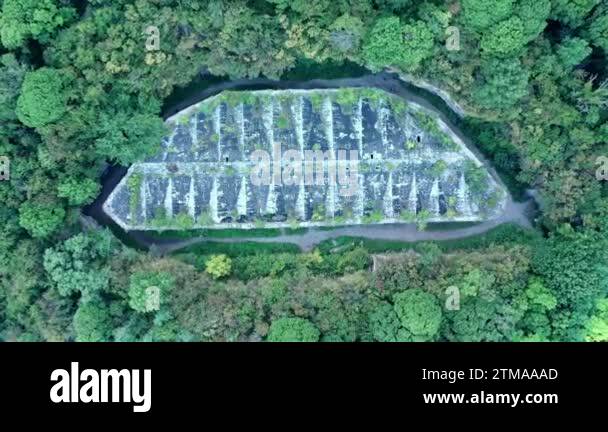 Cockroaches military fort in western Ukraine in Rivne, Drone view over ...