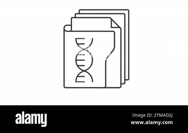 Animated genetics linear icon. DNA molecule. Heredity in organism. Data ...