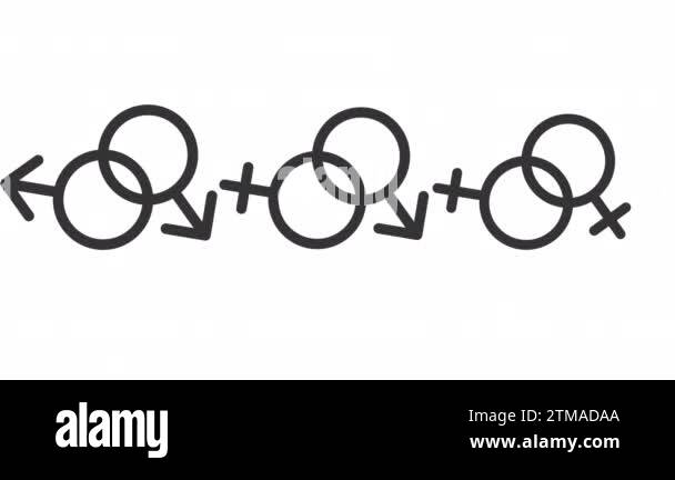 Animated orientation linear icons. Love and pride. Gender and sexuality ...