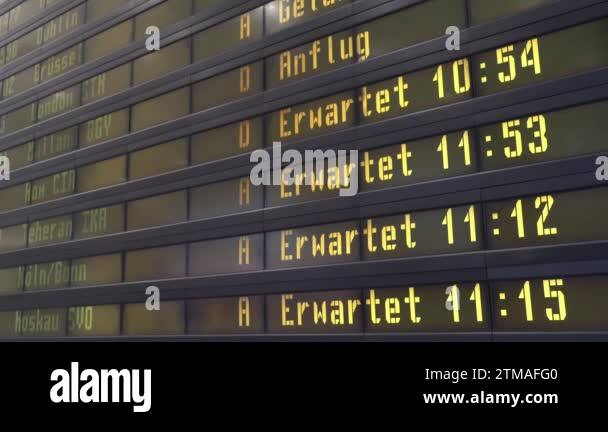 Timetable digital board at an airport Stock Video Footage - Alamy