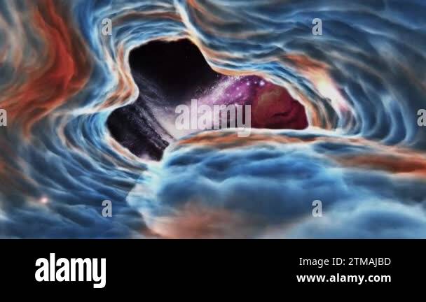 Outer space. Flying through Nebula towards the star that exploded Stock ...