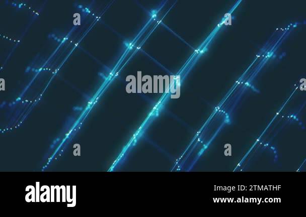 Abstract Hi-Tech Glowing Grid Network Background/ 4k animation of an abstract 3d rendered ...