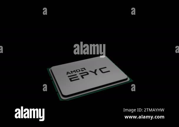 August 2019, Editorial use only, 3D animation, AMD EPYC server ...
