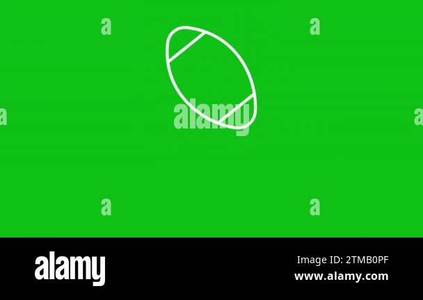 Animated leather ball line icon. American football. Bouncing ball ...