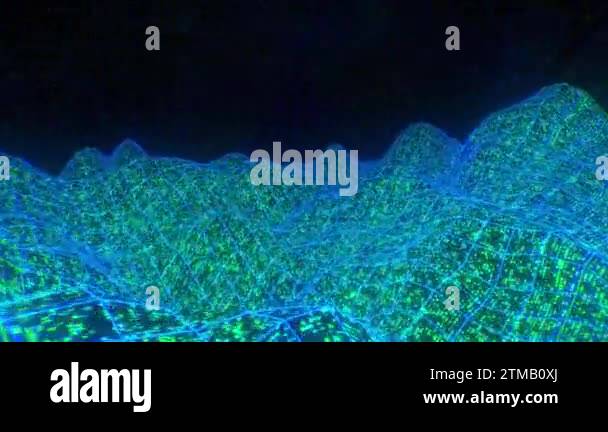 Landscape terrain flyover binary retro video game 3d vector arcade ...