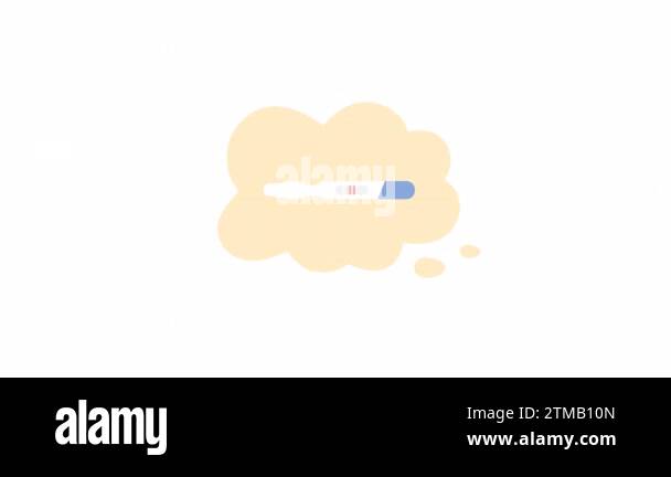 Animated home pregnancy test. Thinking about being pregnant. Flat ...