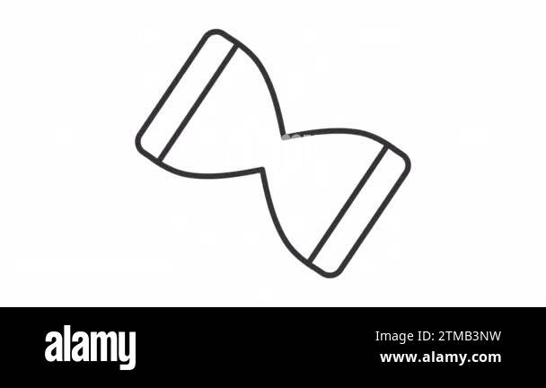 Animated Sand Clock Linear Icon Wait Animation For Web Page Loading