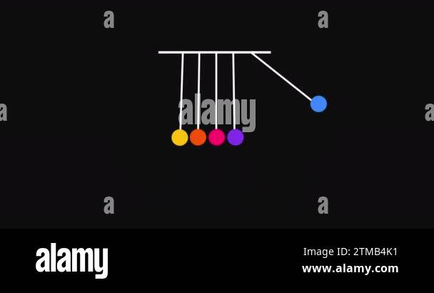 Newtons Cradle 4k Resolution Animation Newtons Cradle On Black Background Screen Loader Loop