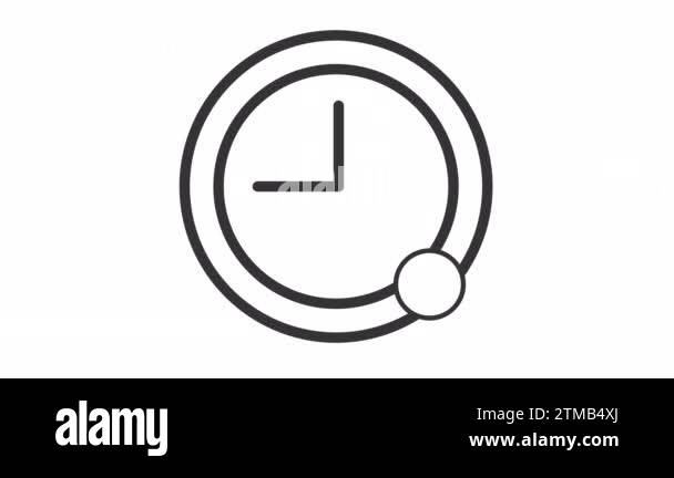 Animated timer error linear icon. Clock with cross mark. Time management failure. Seamless loop ...