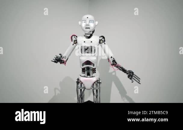 A Humanoid Robot In A Research Laboratory That Moves Its Hands ...