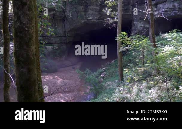 Russell Cave National Monument, Alabama, USA. Open mouth cave was a ...