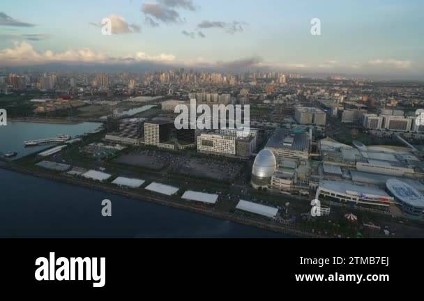 Mall of Asia Area in Manila City in Philippines. Cityscape Skyline and ...