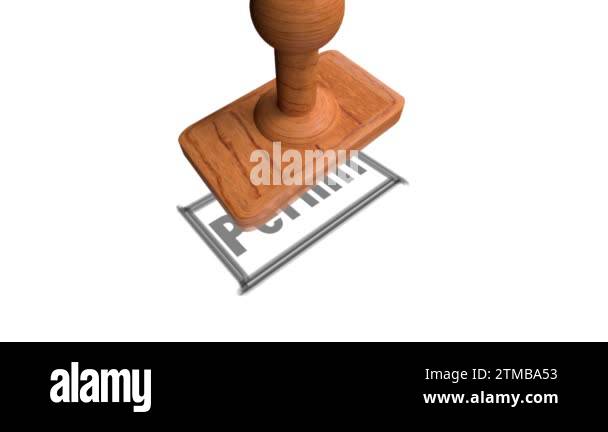 Permit stamp seal text animation on white background. vd 1657 Stock ...