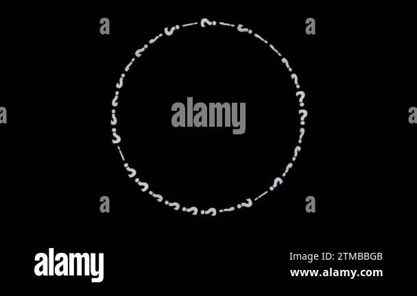 White Question Mark Circle Frame Isolated loop on alpha background ...