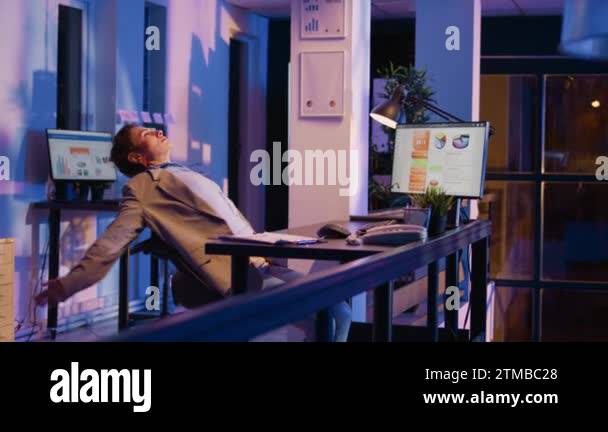 Female employee dealing with back pain at desk job, feeling sick while ...