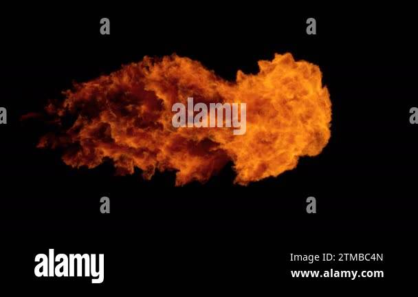 High Speed Fire ball explosion from left to right, slow motion fire ...