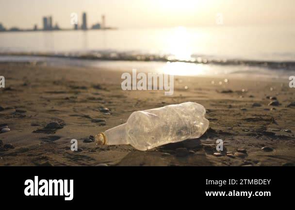 Plastic pollution Garbage recycling and microplastic particles in water ...