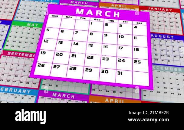 March month calendar Stock Videos & Footage - HD and 4K Video Clips - Alamy