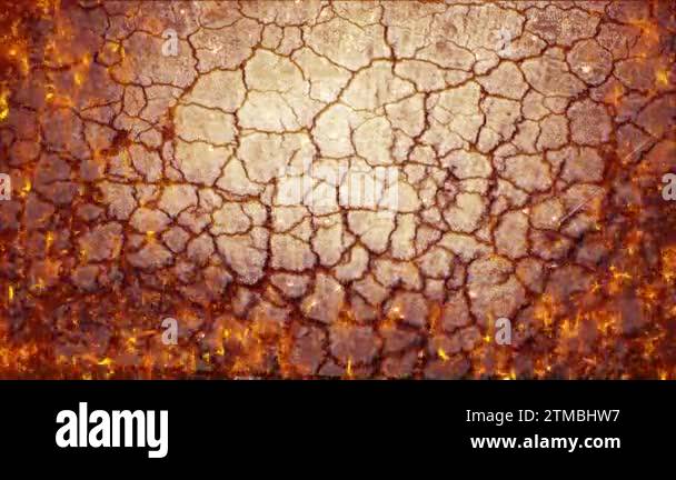 Seamless fissure grunge ground with fire burning through the crack ...