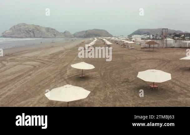 Las Arenas beach. Sunny day at the beach. Asia, Lima. Peru. People ...