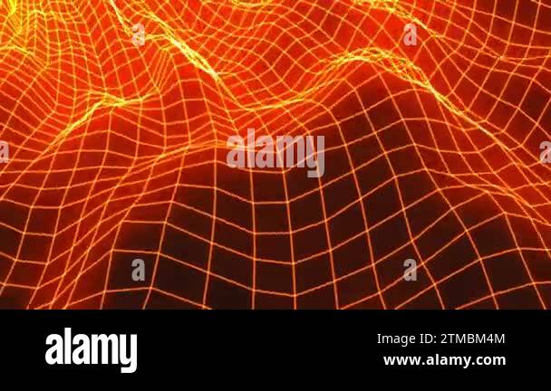 Geometric grid in three dimension space golden neon background concept ...