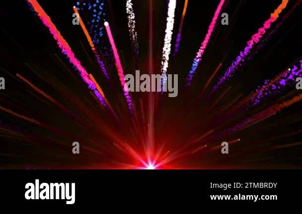 Seamless Animation of abstract colorful red light fireball and ...