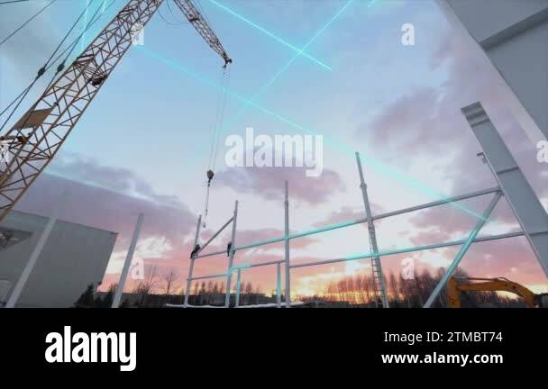 Construction site concept. Augmented reality at the construction site ...