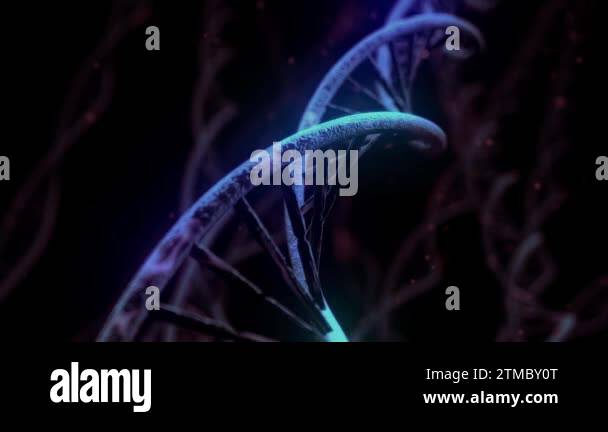 DNA spinning RNA double helix slow science electron microscope closeup ...