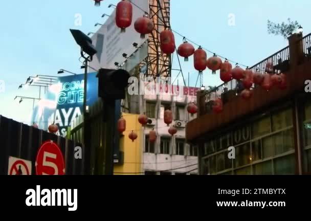 lights blinking from the pole with building behind - static Stock Video ...