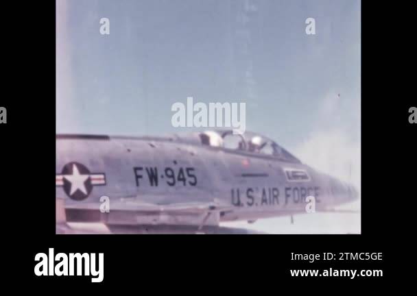 Two United States Air Force combat aircrafts in flight together in the ...