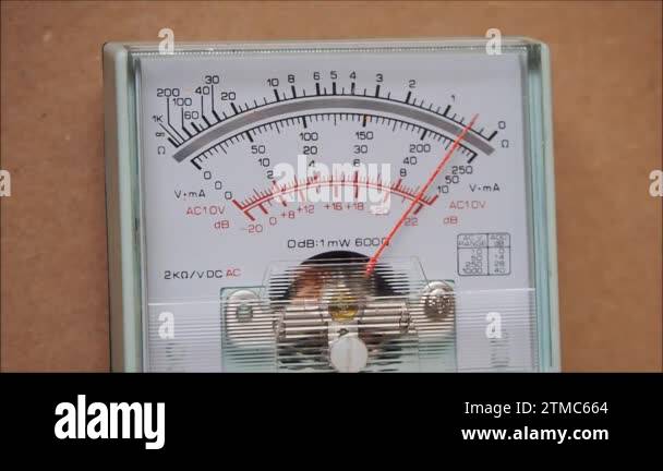 Analog multimeter scale. Measuring electrical value with Voltmeter.Electrical measuring ...