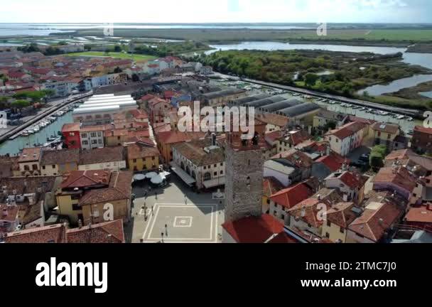 Marano lagoon. Oasis and protected area and historic town Stock Video ...