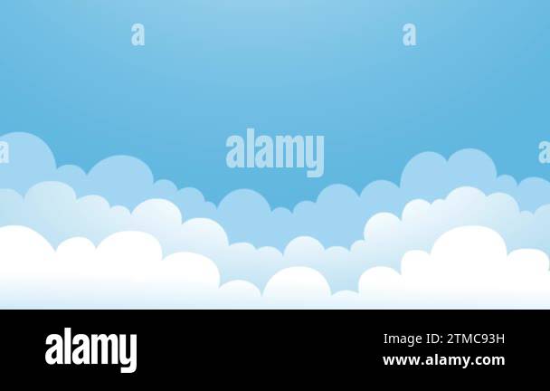 2d animation of blue sky and white clouds with sunny weather Stock ...