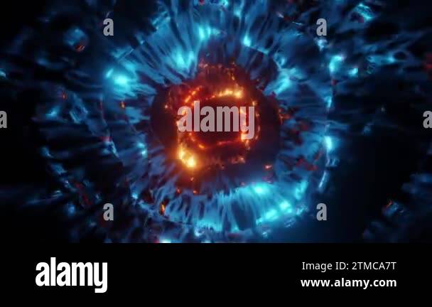 3D animation of 4K UHD abstract background of bright blue and purple ...