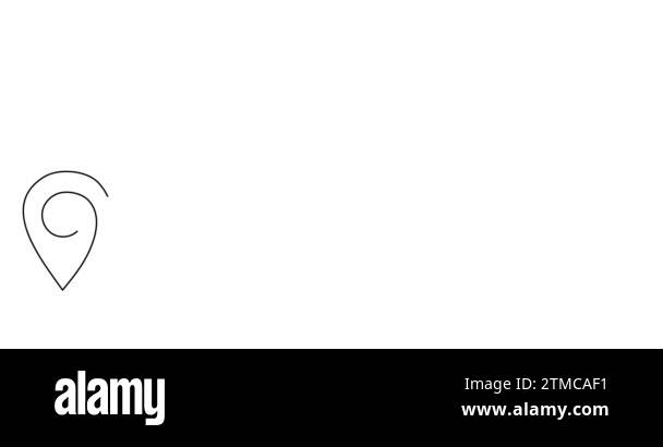 Pointing location with hearts at map one line art animation,hand drawn ...