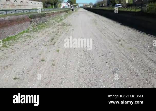 Italy , Milan 2023 - Drone aerial view of drought and aridity in ...