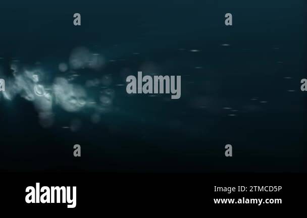 Abstract animation of water bubble stream fluid particle flowing or ...