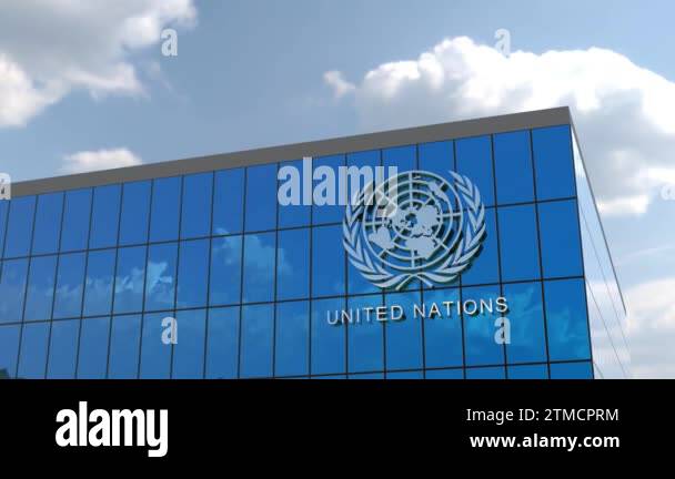 United Nations Only Editorial 4K Business Building Logo Stock Video ...