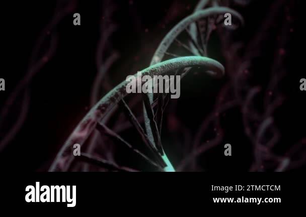 DNA spinning RNA double helix slow science electron microscope closeup ...