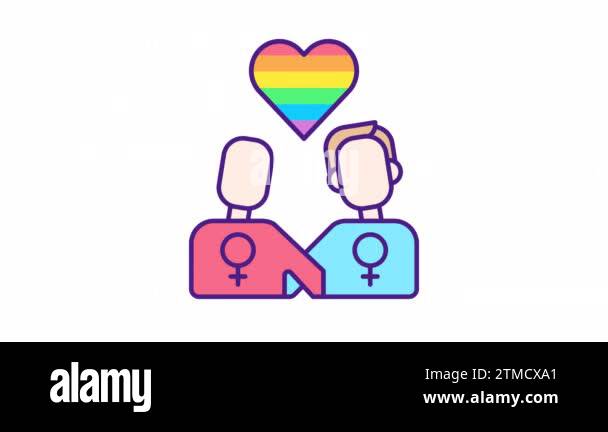 Animated gays color icon. Two men embracing. Homosexual lovers ...