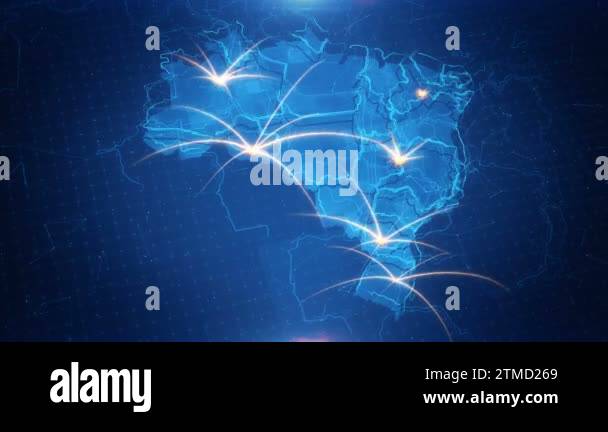 Map of the Brazil with the animated background Stock Video Footage - Alamy