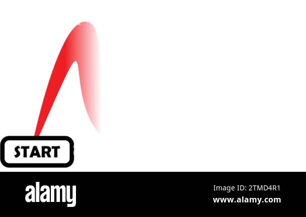 Video clip process in five steps from start to target. Sine curve with ...